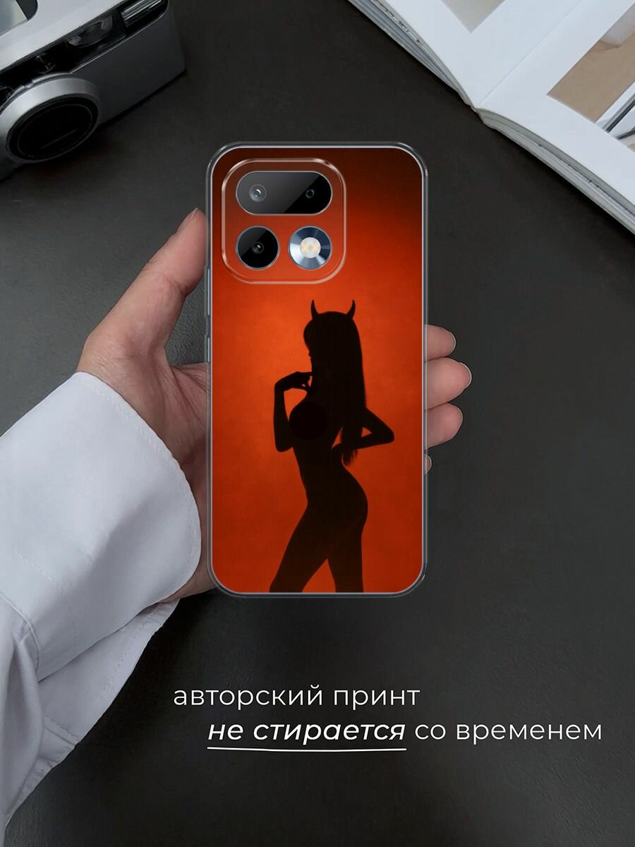 Чехол на Realme 16 Pro / Реалме 16 Про с принтом Тень девушки чертенка — фото 1