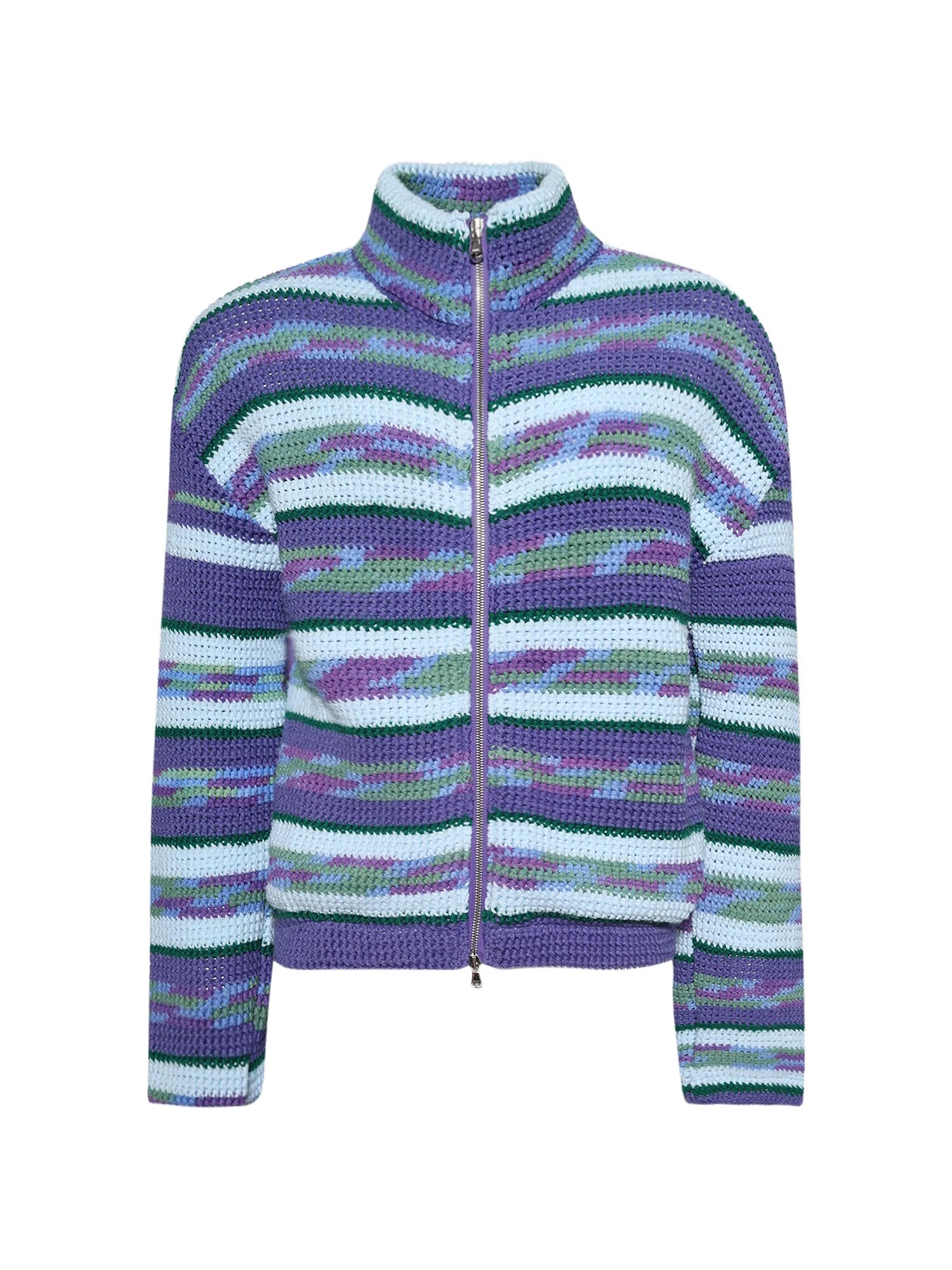 Куртка Striped crochet zip-up jacket