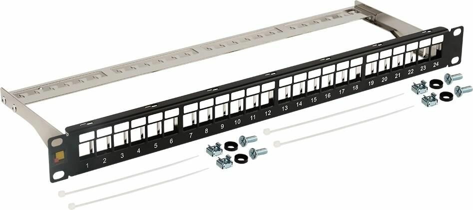 Патч-панель Lanmaster наборная, 19", высота 1U, порты 24, FTP (LAN-PPN24OK-STP)