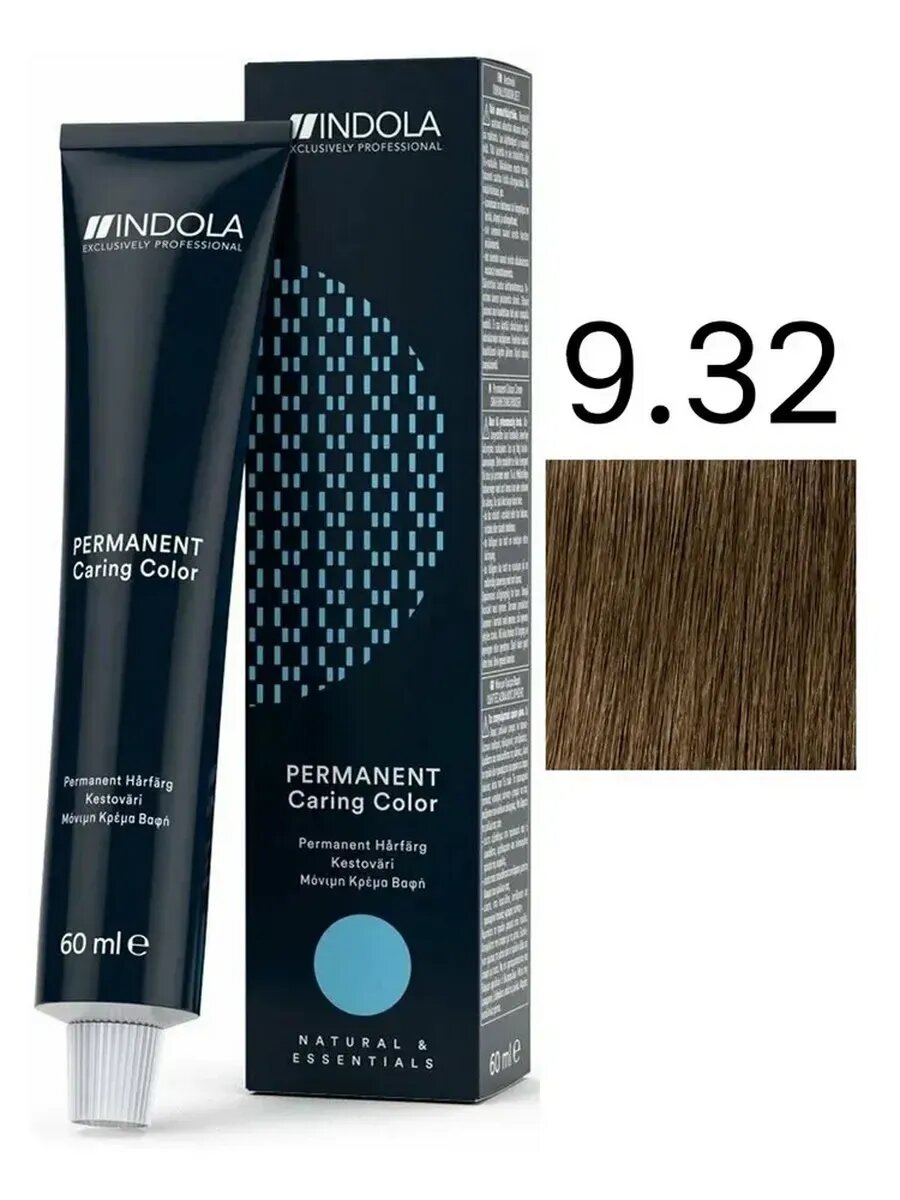 Indola Natural Essentials 9.32 Стойкая крем-краска для волос 60мл