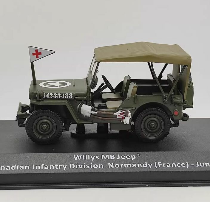 XO 1:43 Масштабная модель Jeep Willys MB 1944, Высадка в Нормандии, Вторая мировая война, Коллекционная миниатюра