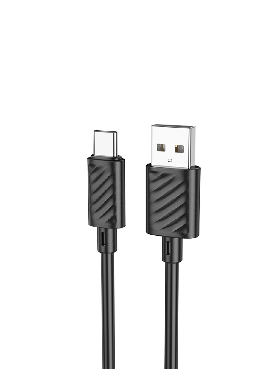Кабель зарядный usb type-c быстрый 3А HOCO X88 длина 1 метр черный