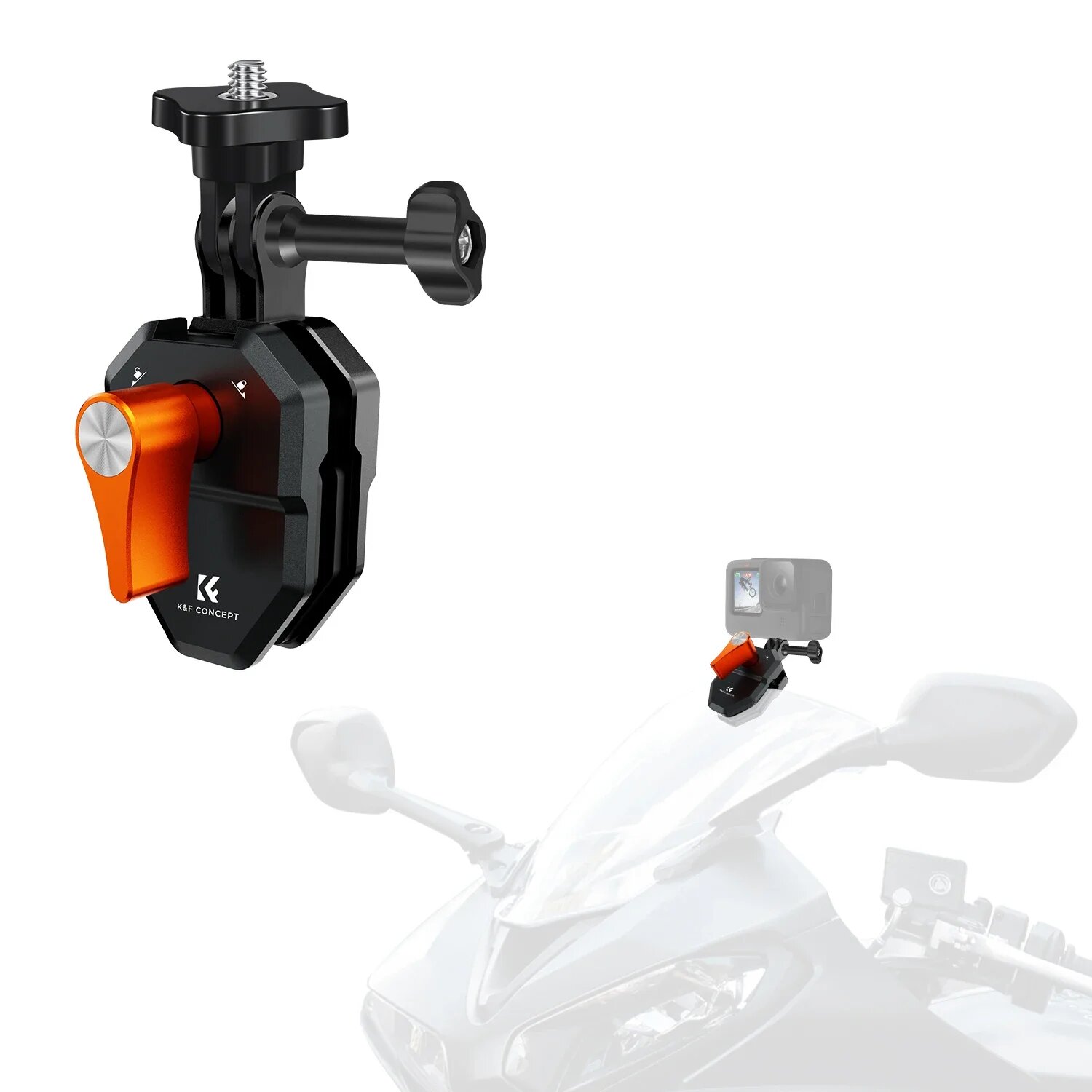 Зажим K&F CONCEPT для лобового стекла мотоцикла для GoPro