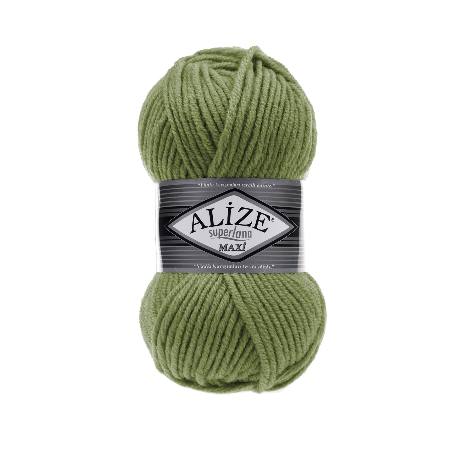 Пряжа ALIZE Superlana Maxi 620 оливковый Ализе Суперлана Макси 1 уп. 5 мот*100г*100м шерсть акрил