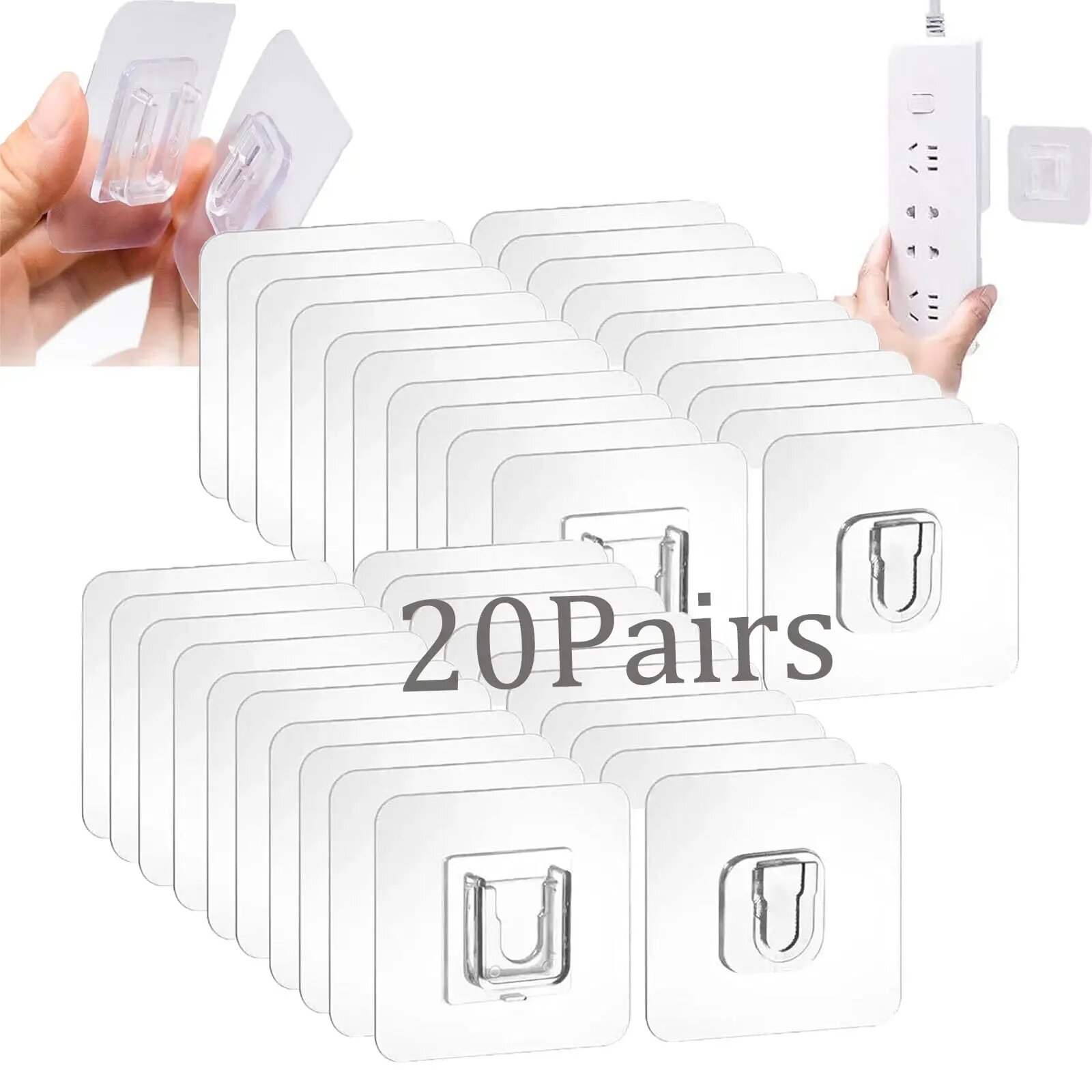 Прозрачные двусторонние клейкие крючки 20 Pairs
