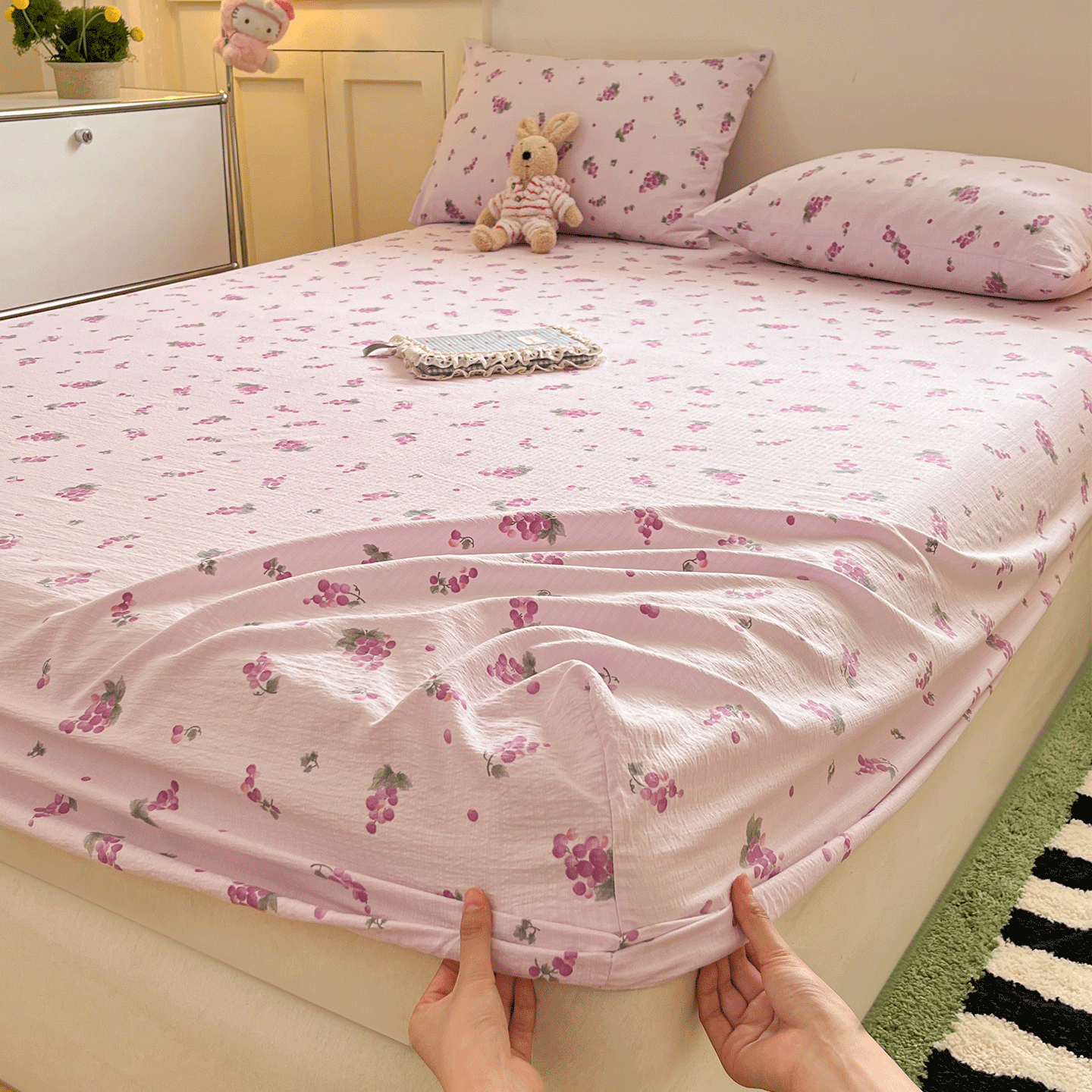 Little Grape Двойной слой шифона постельное белье комплект три предмета 150x200 см постельное белье + две наволочки