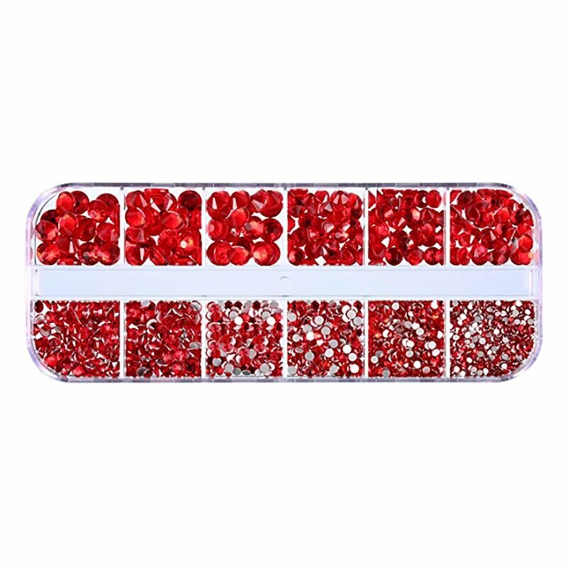 Стразы для ногтей MAFANAILS, 12 grids, 9 цветов 4 Red