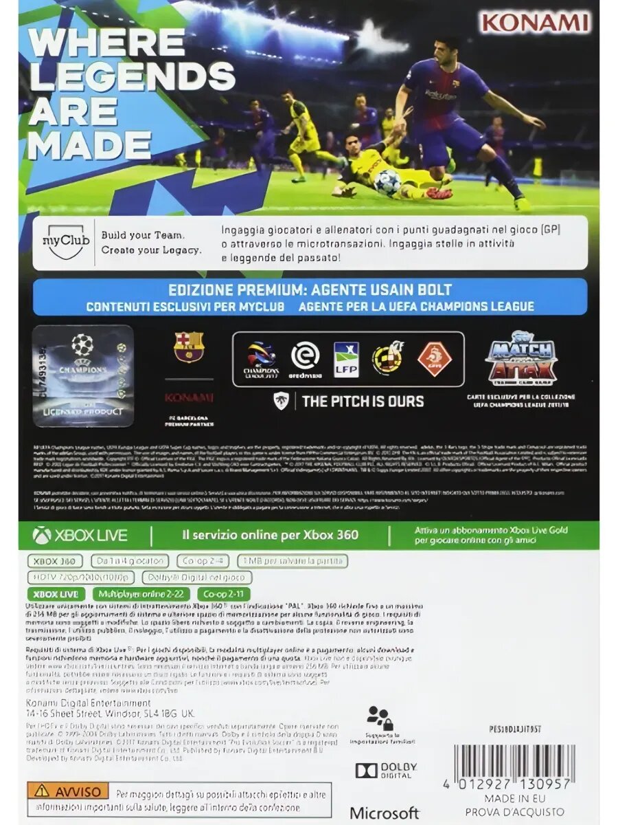 Pro Evolution Soccer - PES 2018 (XBOX360 CHiP) — фото 1