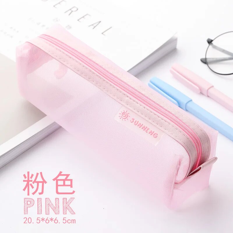 Прозрачный нейлоновый пенал hopk KBX-201 для экзамена Розовый, pink
