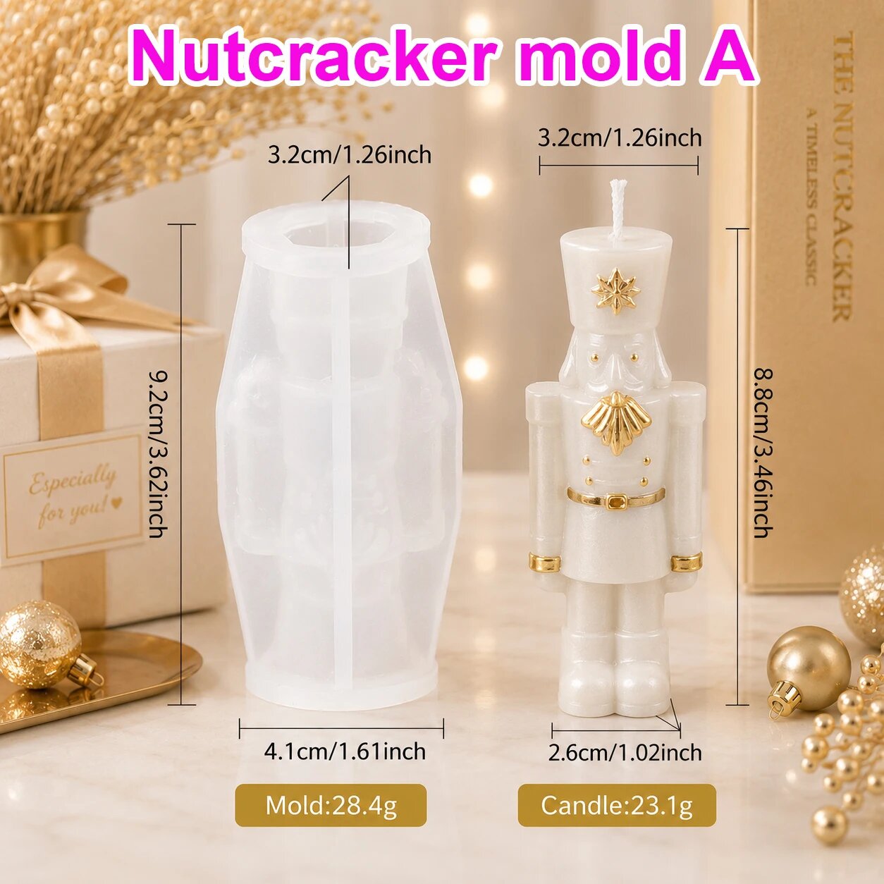 3D силиконовая форма для свечей «Щелкунчик» Nutcracker mold A