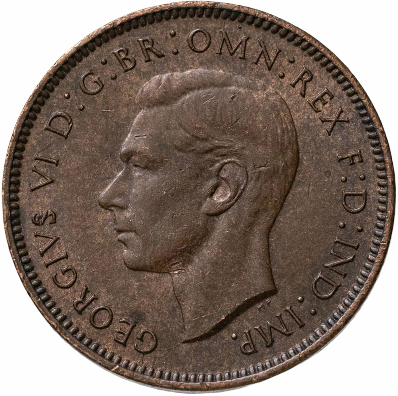 Великобритания 1 фартинг farthing 1946, Бронза, в сохранности XF-AU