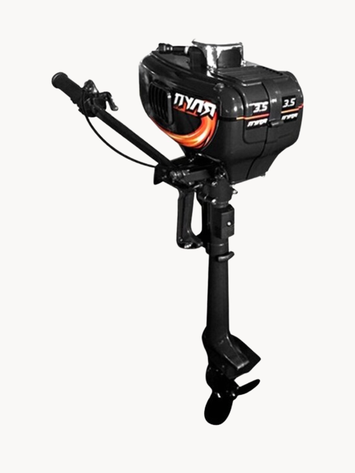 Лодочный мотор пуля М3,5, двухтактный, 3,5 л. с, длина 38 см