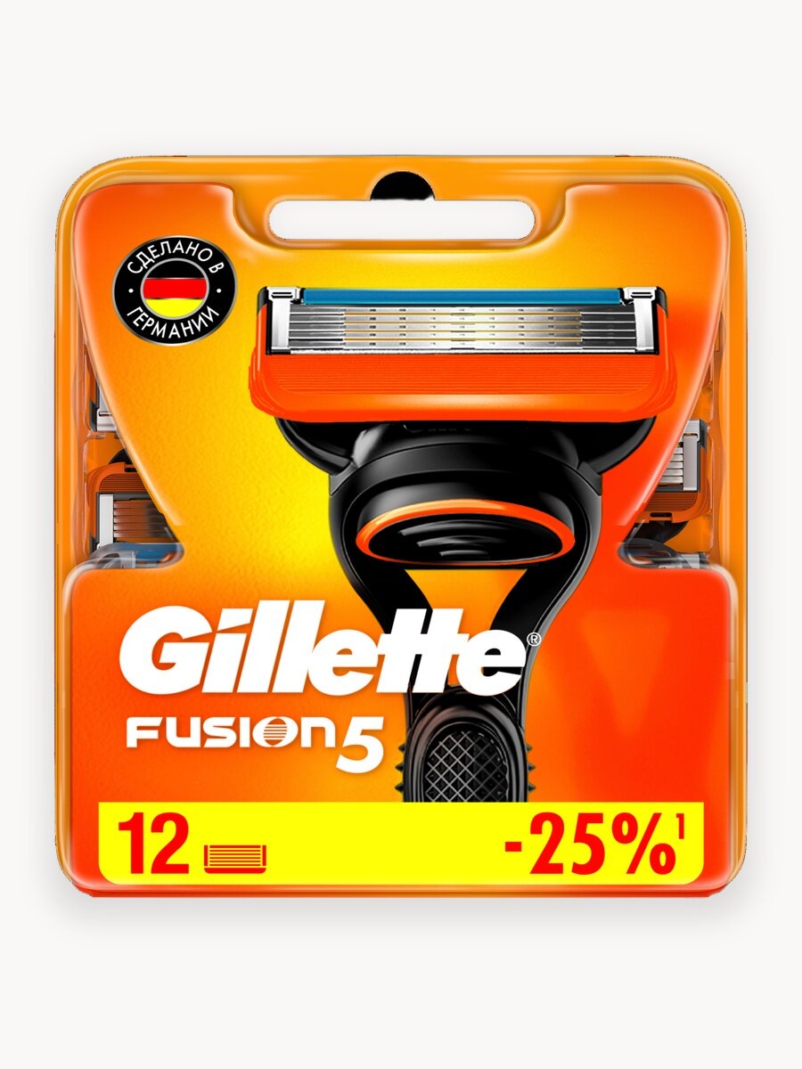 Сменные кассеты Gillette Fusion5, 12 шт.