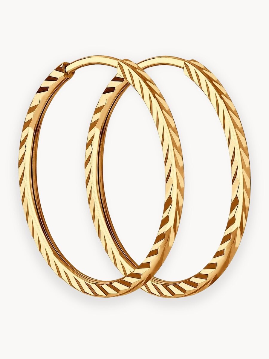 Серьги конго, красное золото, 585 проба