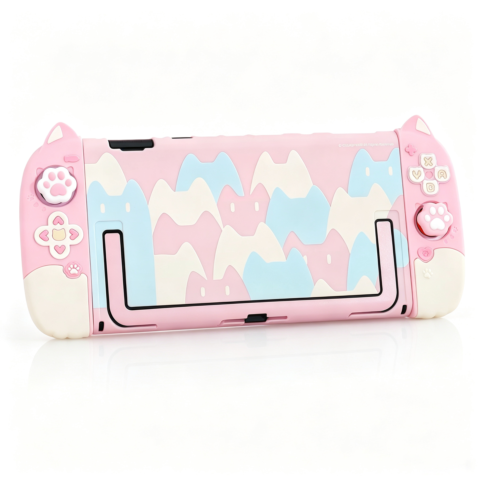 Защитный комплект GeekShare Cat JOJO для Nintendo Switch 2, розовый, силиконовый чехол