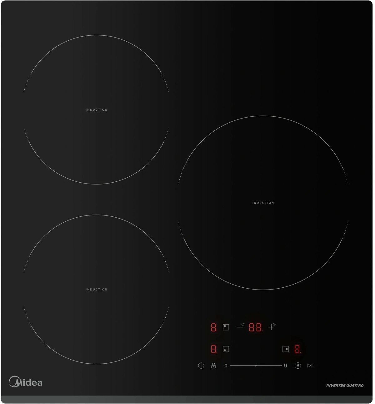 Индукционная варочная панель Midea MIH43103F, конфорок: 3 шт, стеклокерамика, независимая, черный