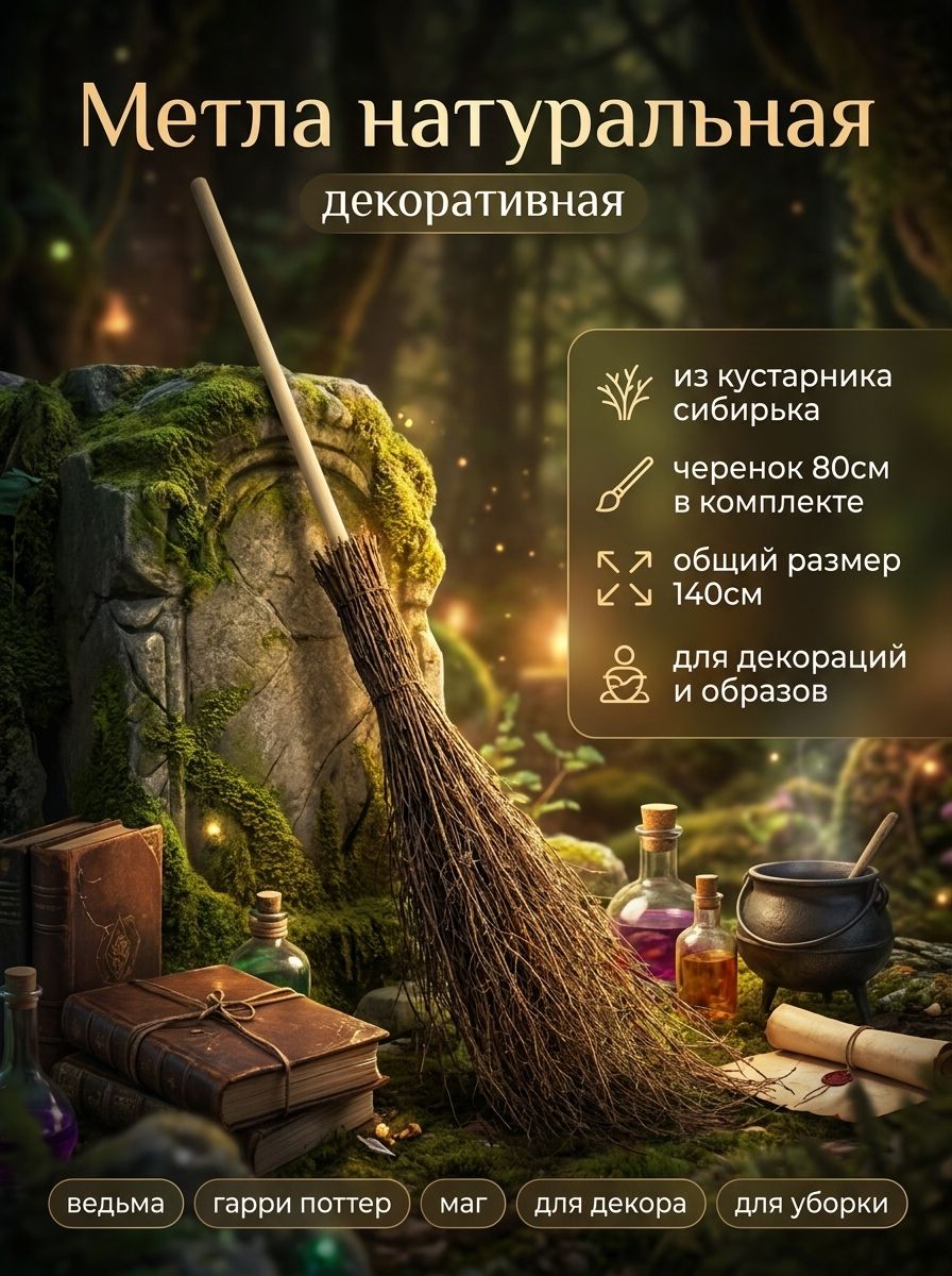 Метла Бабы-Яги, метла ведьмы на Хэллоуин