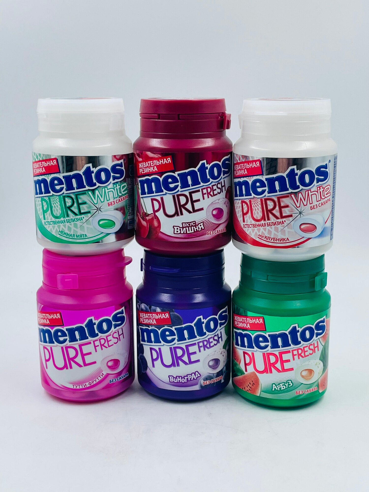 Жевательная резинка MENTOS MIX 6, Pure fresh/Pure white, без сахара, 6 разных вкусов