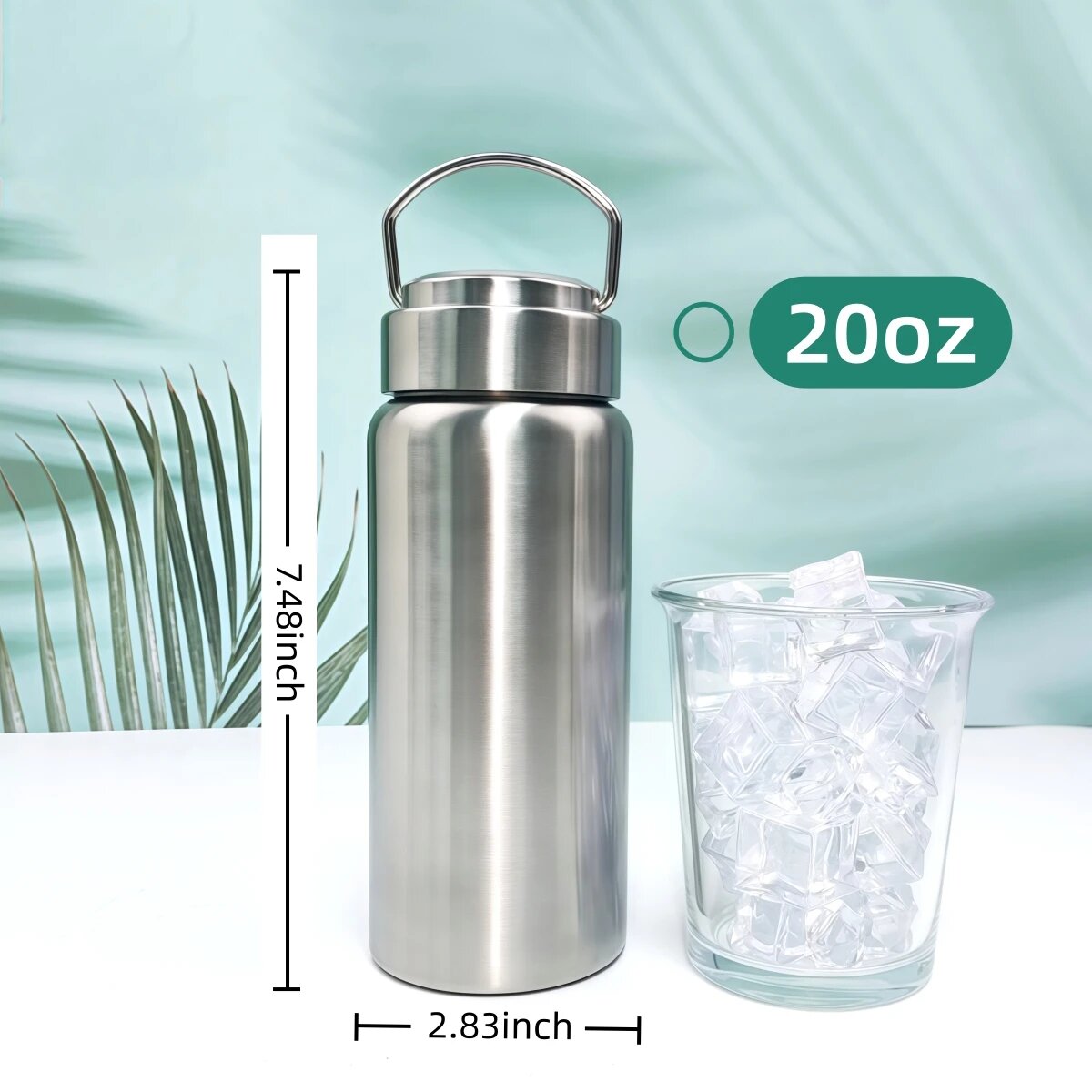 Бутылка Для Воды Из Нержавеющей Стали 450-1500 Мл, Большая Емкость, С Широким Горлышком И Крышкой