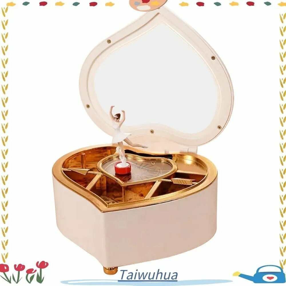 Музыка шкатулка, белый, с фигуркой балерины, для детей и семьи