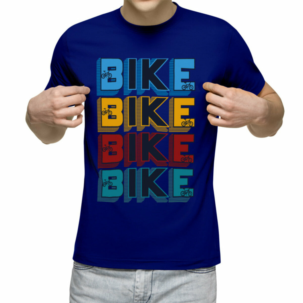 Мужская футболка «Веломир» (синий, 2XL)