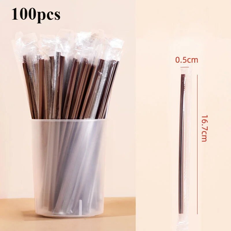 Трубочки для напитков коричневые 100pcs