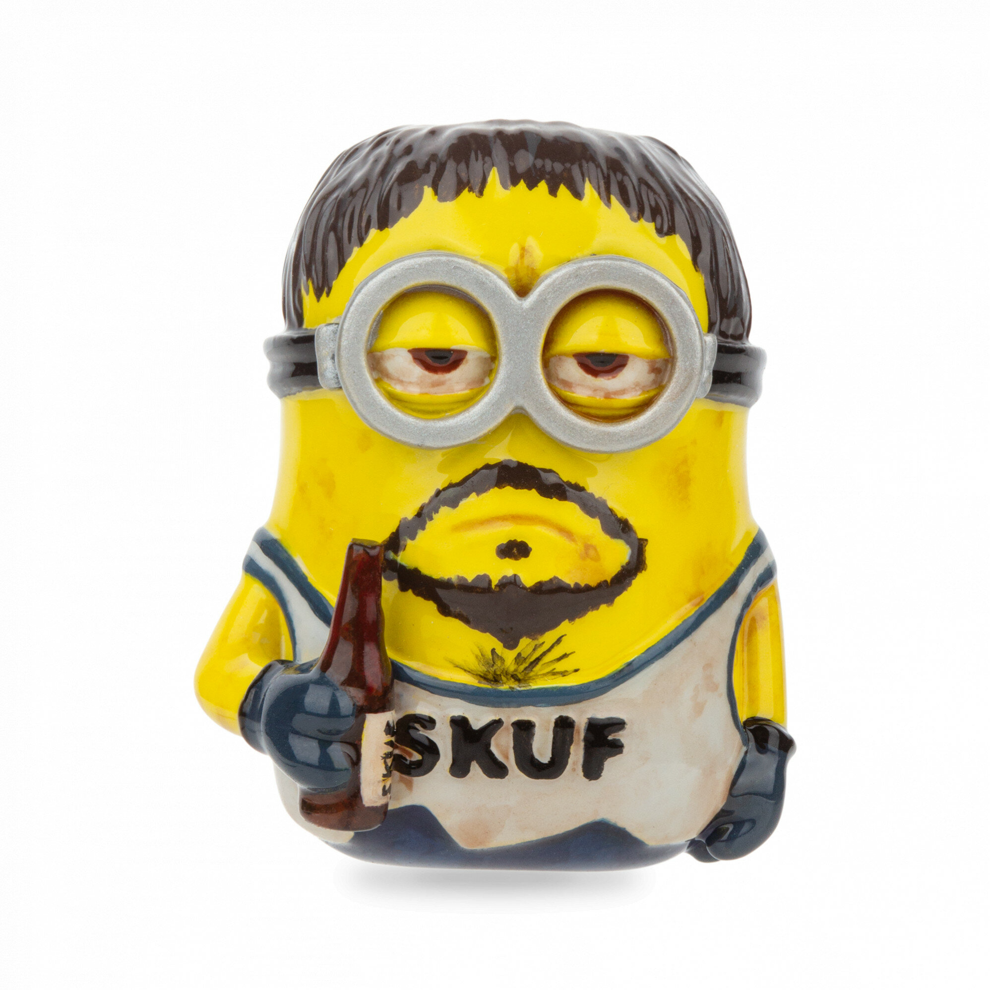 Бусина ERROR, для темляка, полимер, ручная покраска, желтая, диаметр 20 мм