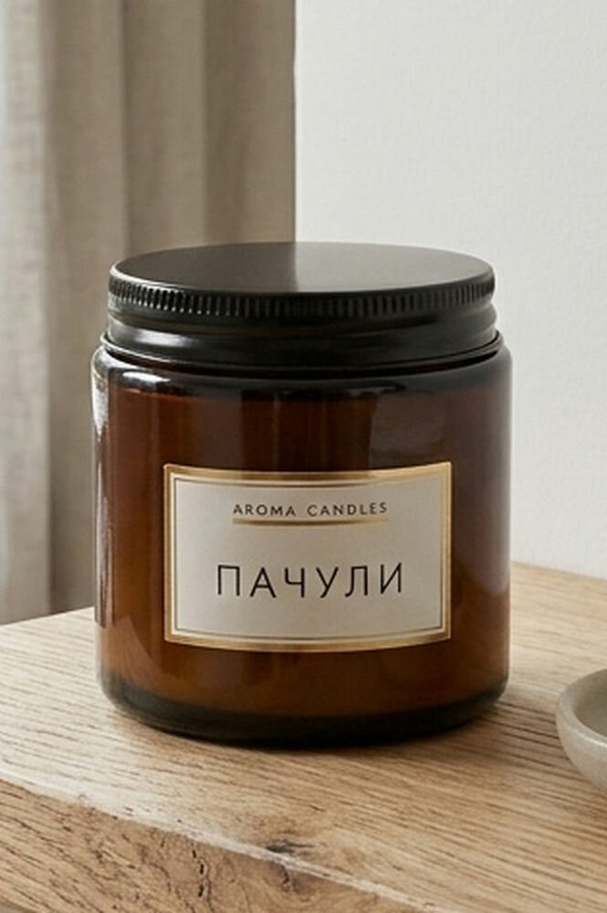 Ароматическая свеча в баночке пачули, коллекция 'Гамма чувств', 9 часов горения, 7 см, Омский Свечной 321842-свеча