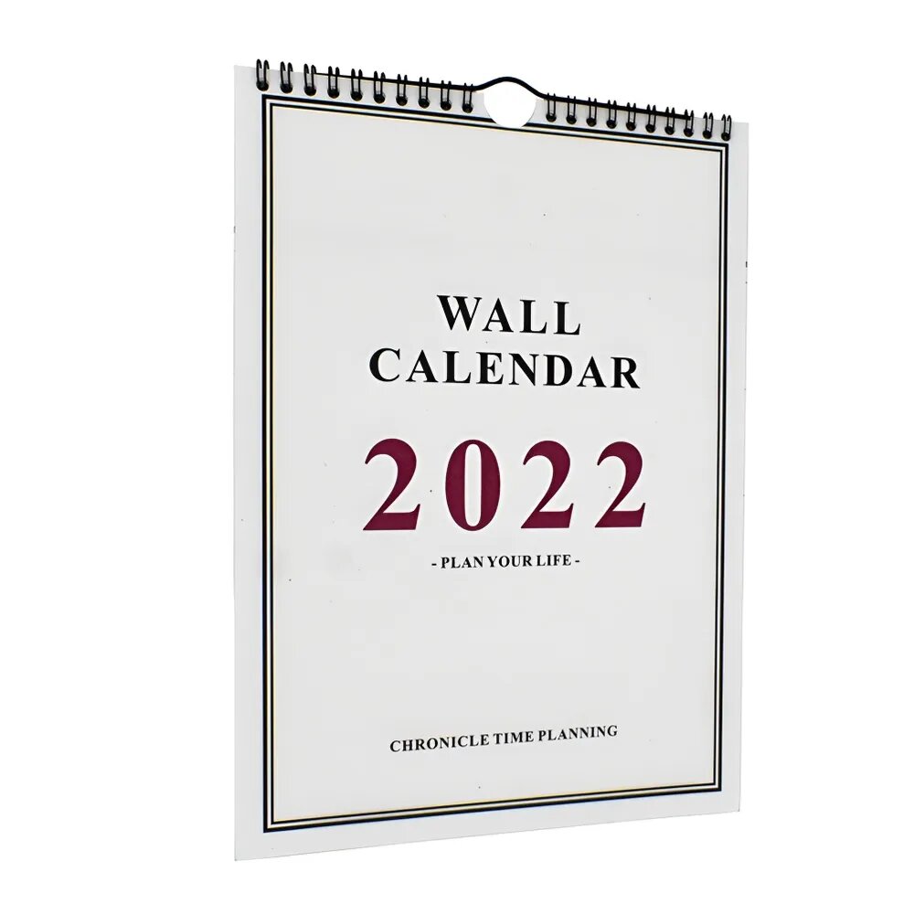 Настенный календарь Wall Calendar 2022 Chronicle Time Planning Белый Перекидной