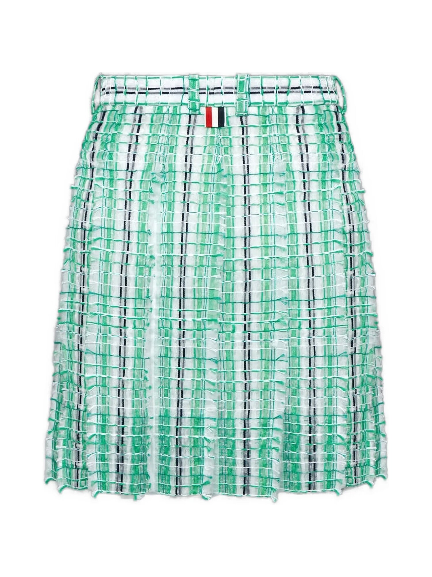 Юбка THOM BROWNE Striped pleated skirt, размер 40, зеленый, — фото 1