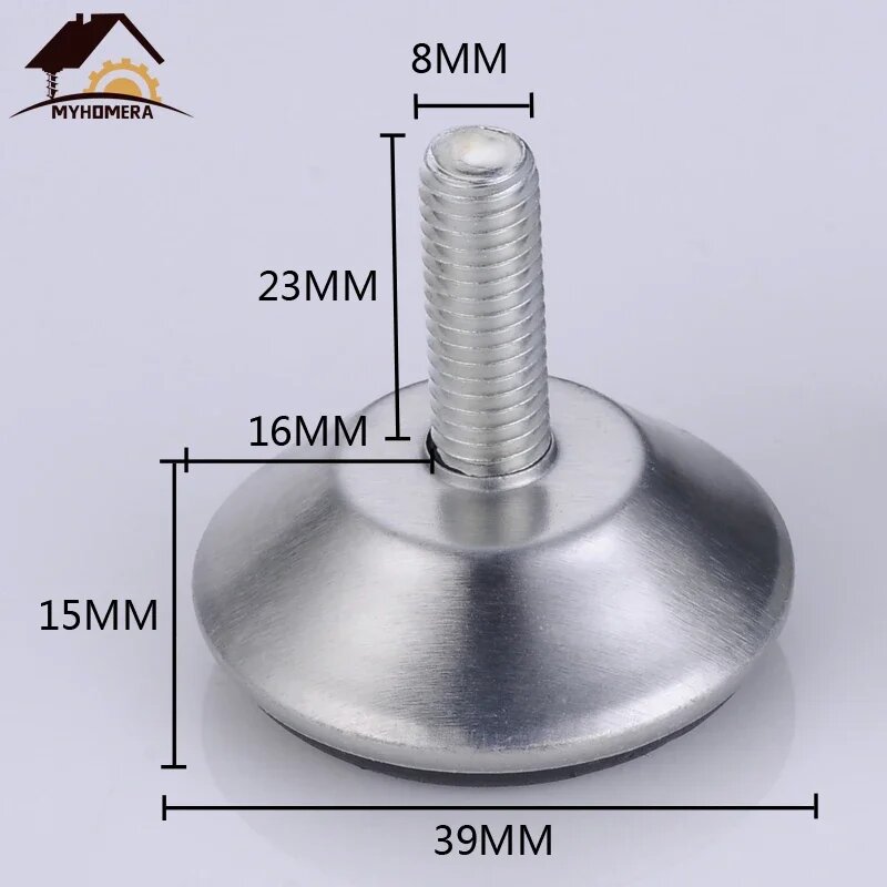 Стальные ножки для мебели, 4 шт, резиновые нескользящие накладки на ножки стола, шкафа, 13 M8 x23mm