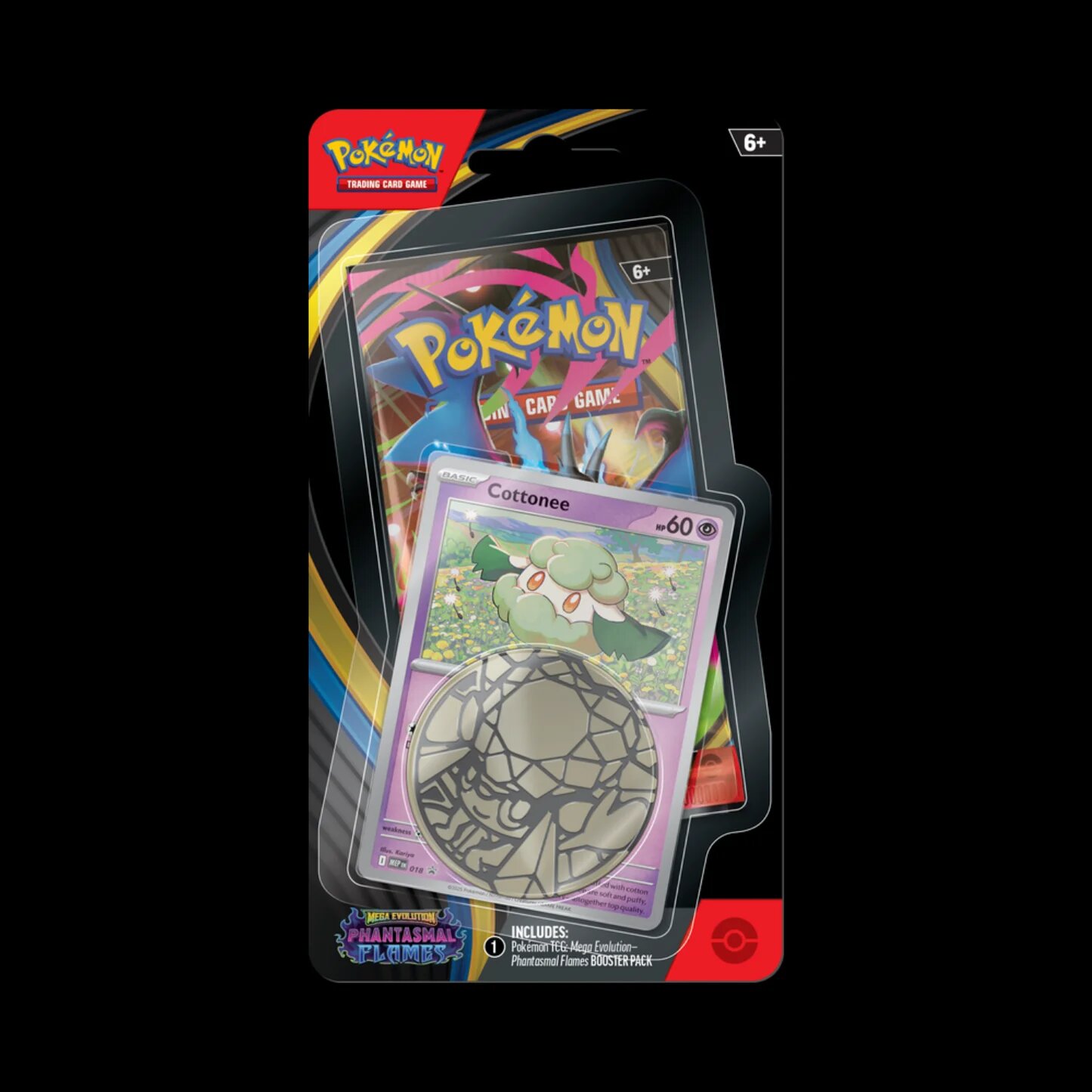 Настольная игра Pokemon TCG - бустер PKM - Mega Evolution 02: Phantasmal Flames Checklane Blister - Cottonee на английском языке