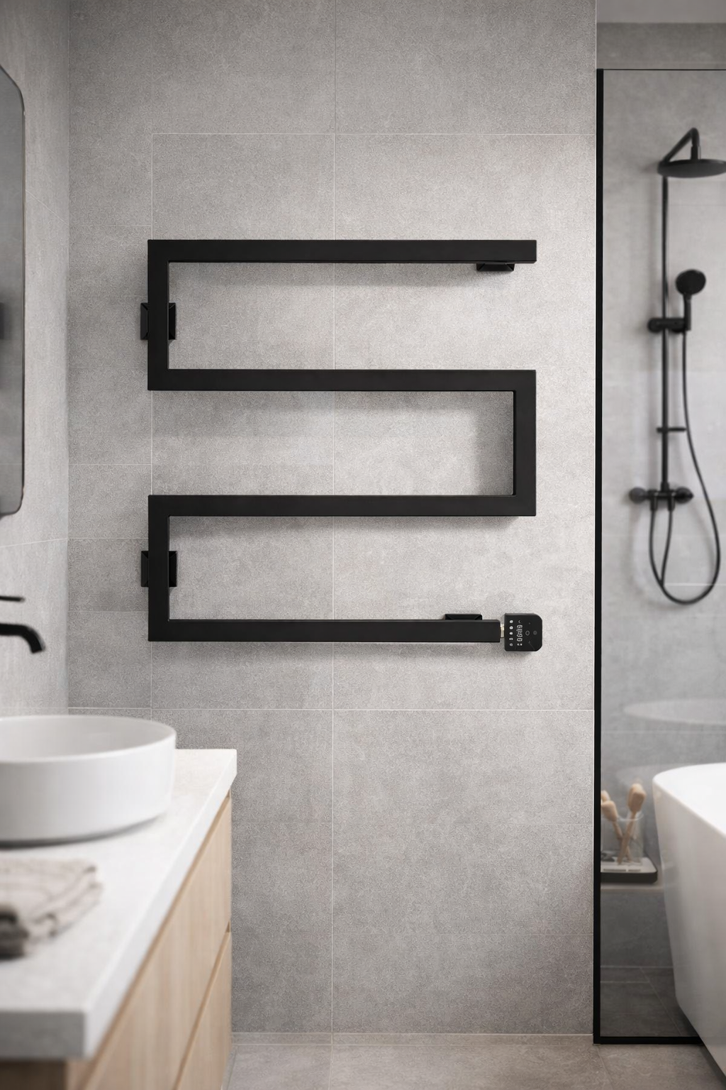 Электрический полотенцесушитель SNAKE-2 50x50 см Черный