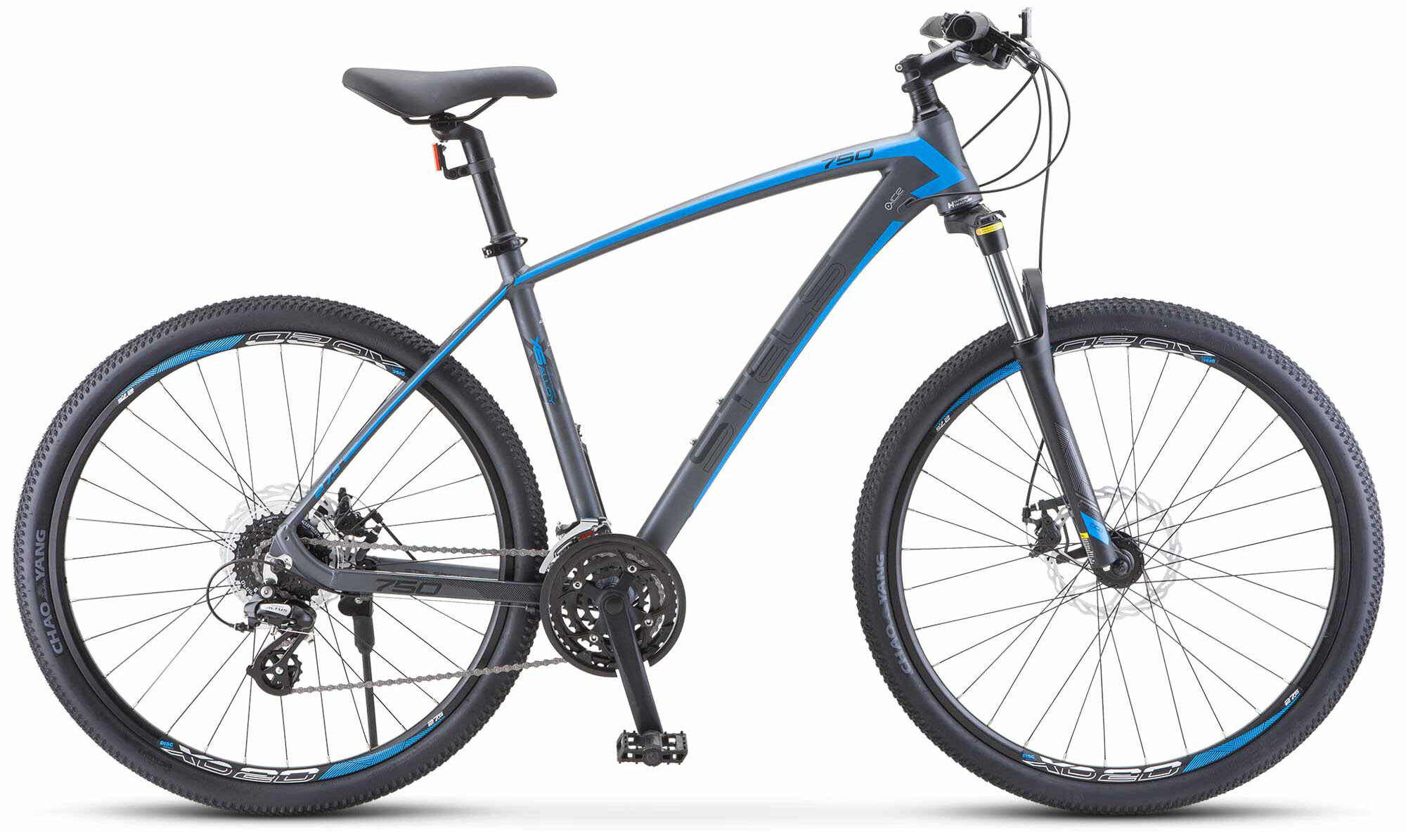 Горный велосипед Stels Navigator 750 MD V010 (2025) 17.5" Серо-синий (160-170 см)