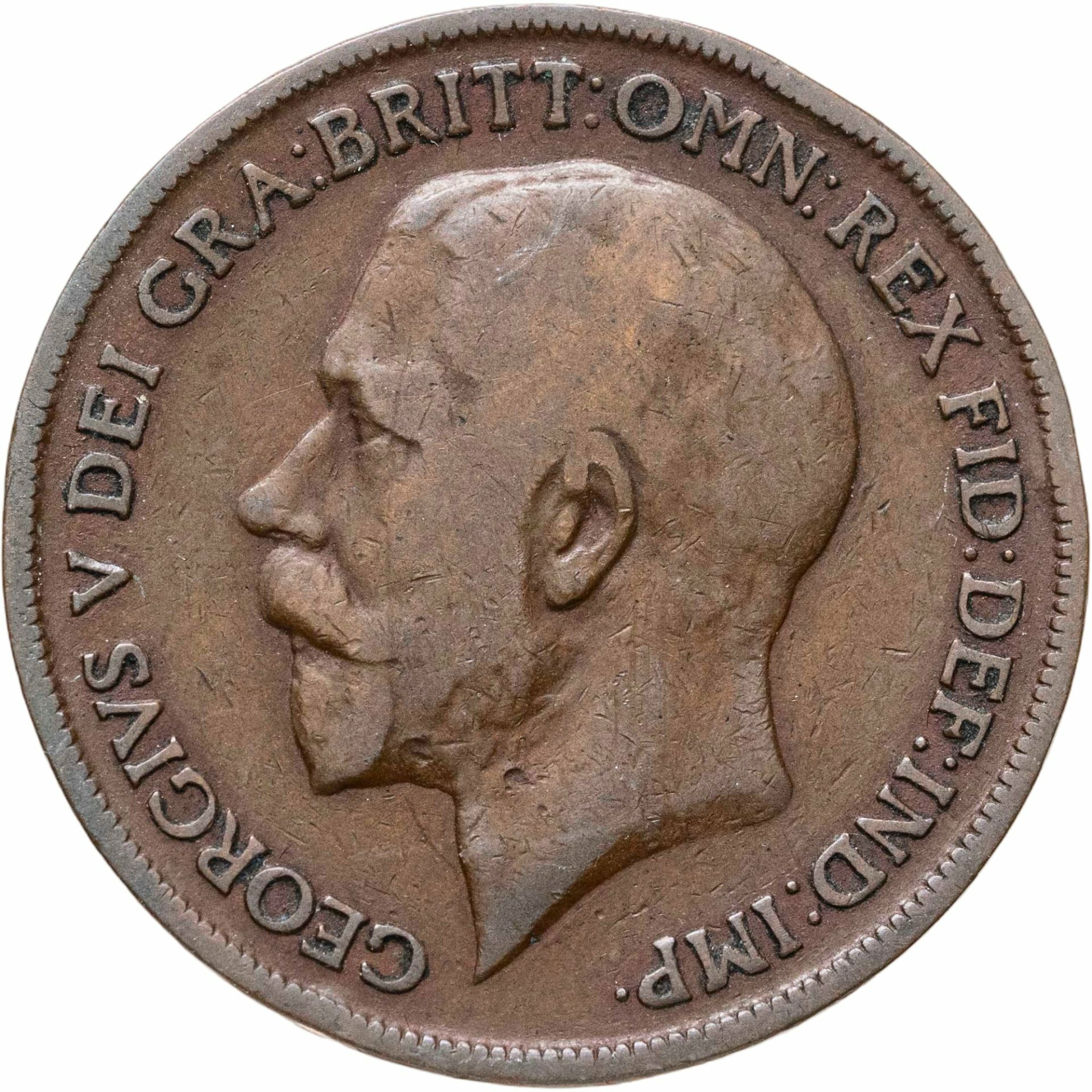 Великобритания 1 пенни penny 1918 KN знак монетного двора: "KN" - Кингз Нортон Металл, Бирмингем, Бронза, в сохранности VF