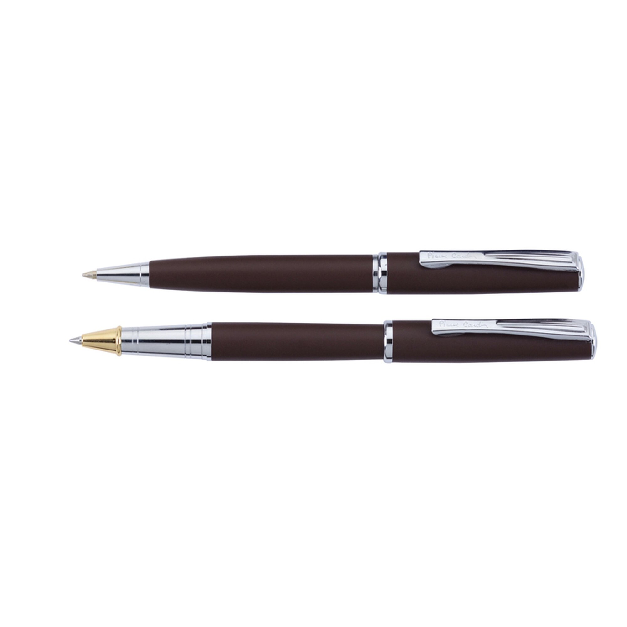 Набор Pierre Cardin PEN&PEN: ручка шариковая + роллер. Цвет - коричневый матовый. Упаковка Е, PC0942BP/RP