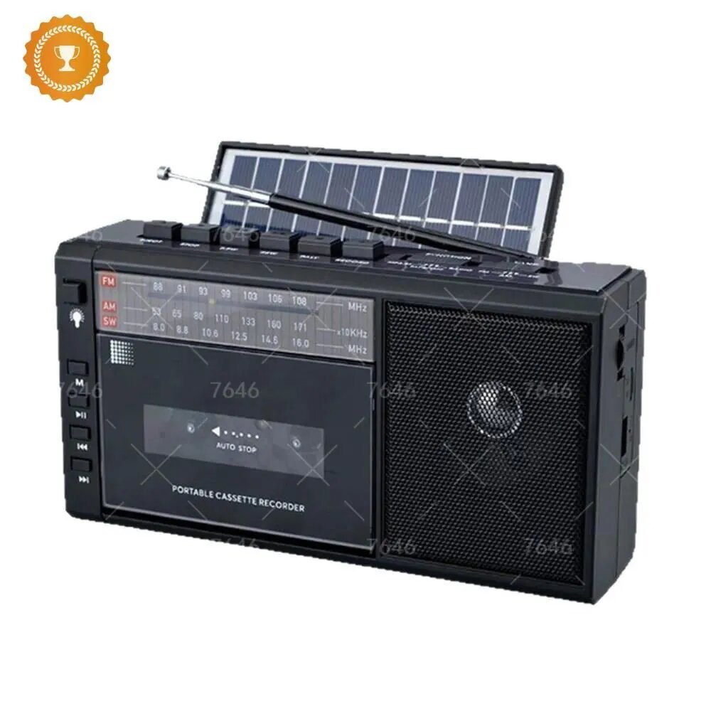 GM Ностальгия Классический кассетный проигрыватель на солнечной батарее AM FM SW Радио Ретро Bluetooth-динамик Музыка