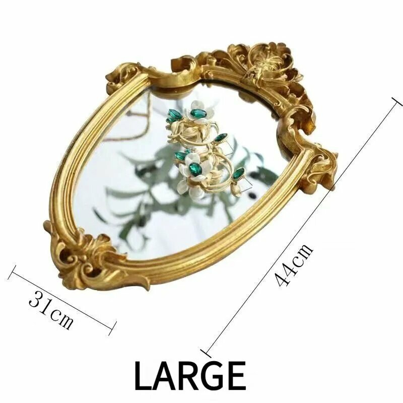 Французское винтажное декоративное стены зеркало с золотой резьбой ( 44 31см)