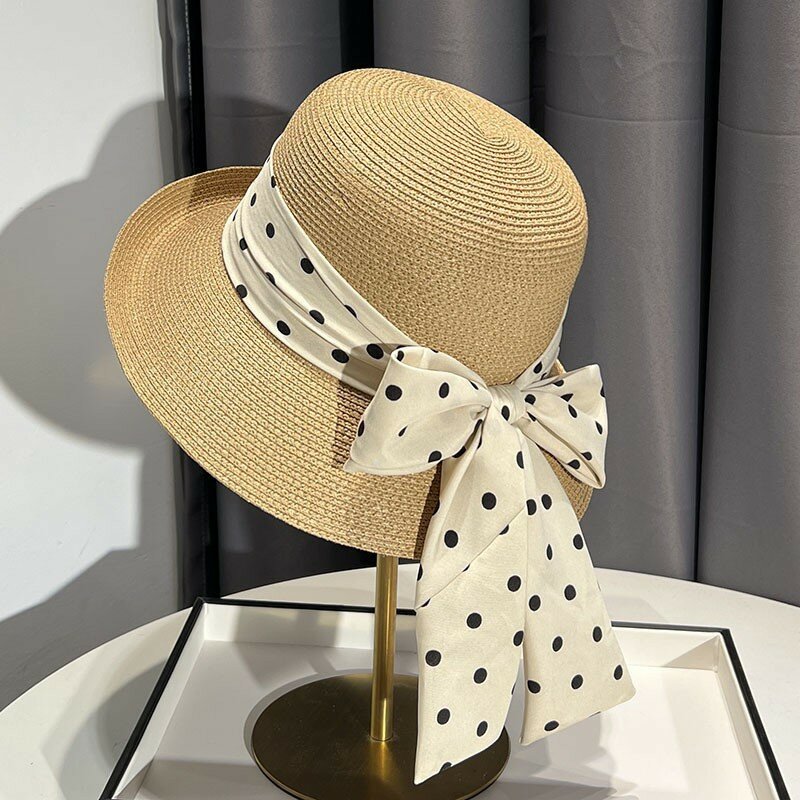 Приморская пляжная шляпа, кружевная соломенная шляпа, женская летняя соломенная шляпа с зонтиком, рыбацкая шляпа с большими полями, в стиле отпуска