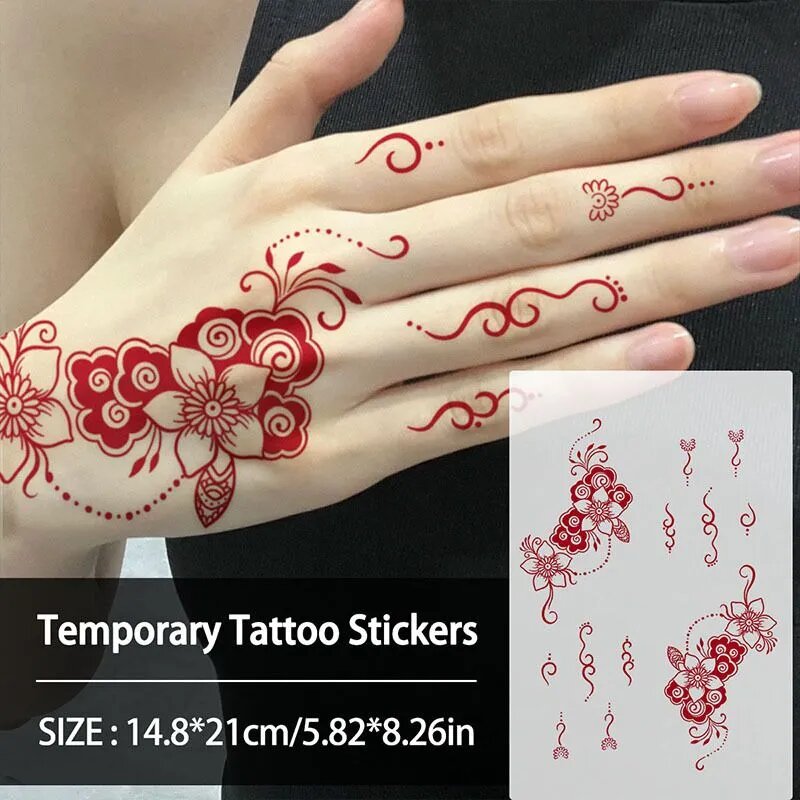 Переводная временная татуировка хной мехенди