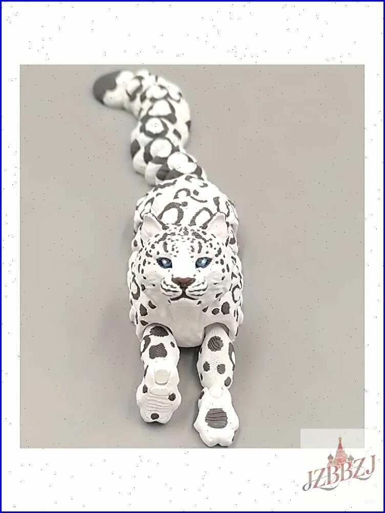 3D - печать модели снежного барса имитация дикой природы, белый