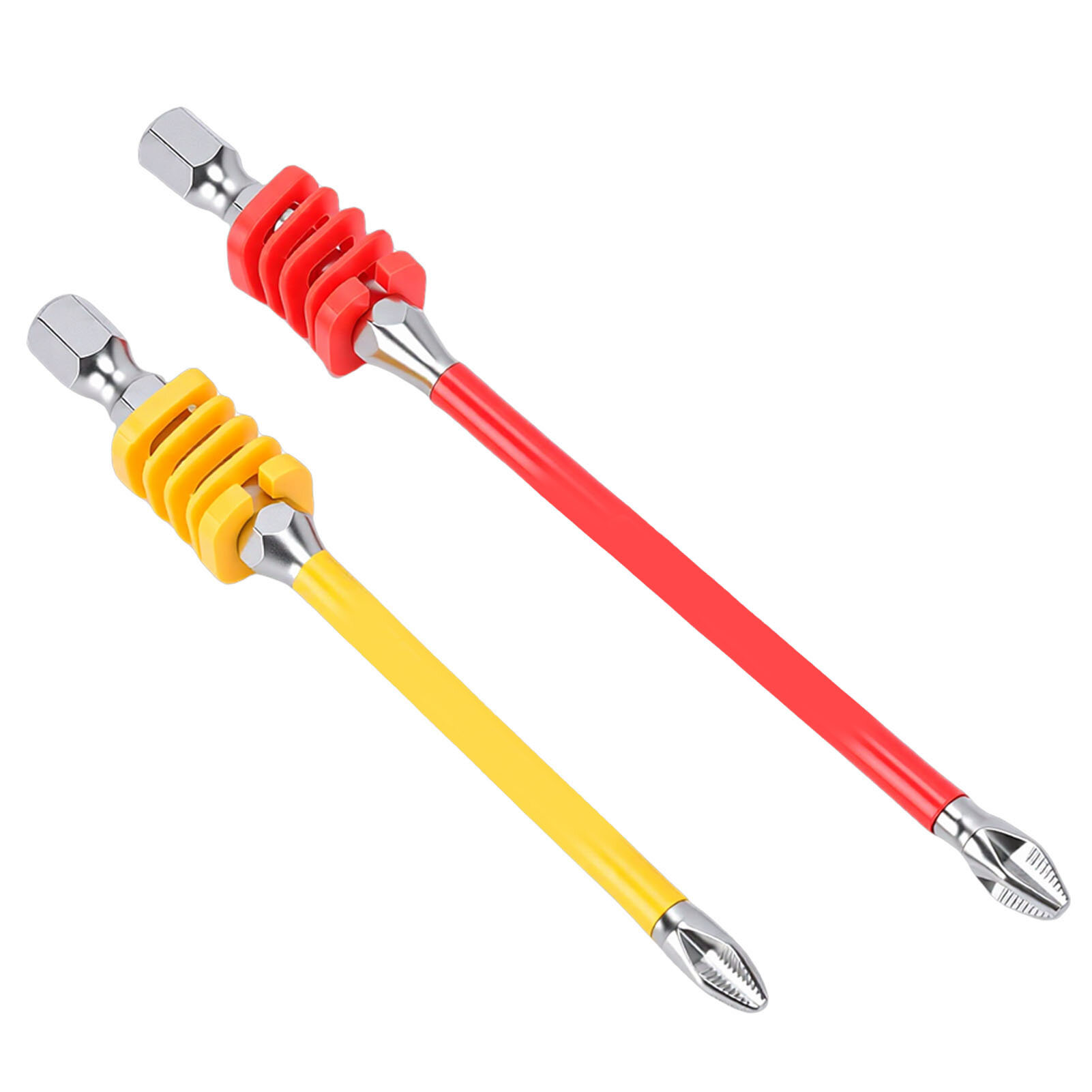 2 магнитных насадки для электрической отвертки PH, противоскользящие насадки для ударной дрели с пружиной, 90 мм - 110 мм, для ручных инструментов.