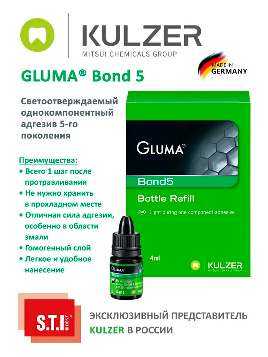 Адгезив GLUMA Bond5 Bottle Refill, однокомпонентный V поколения, 4 мл