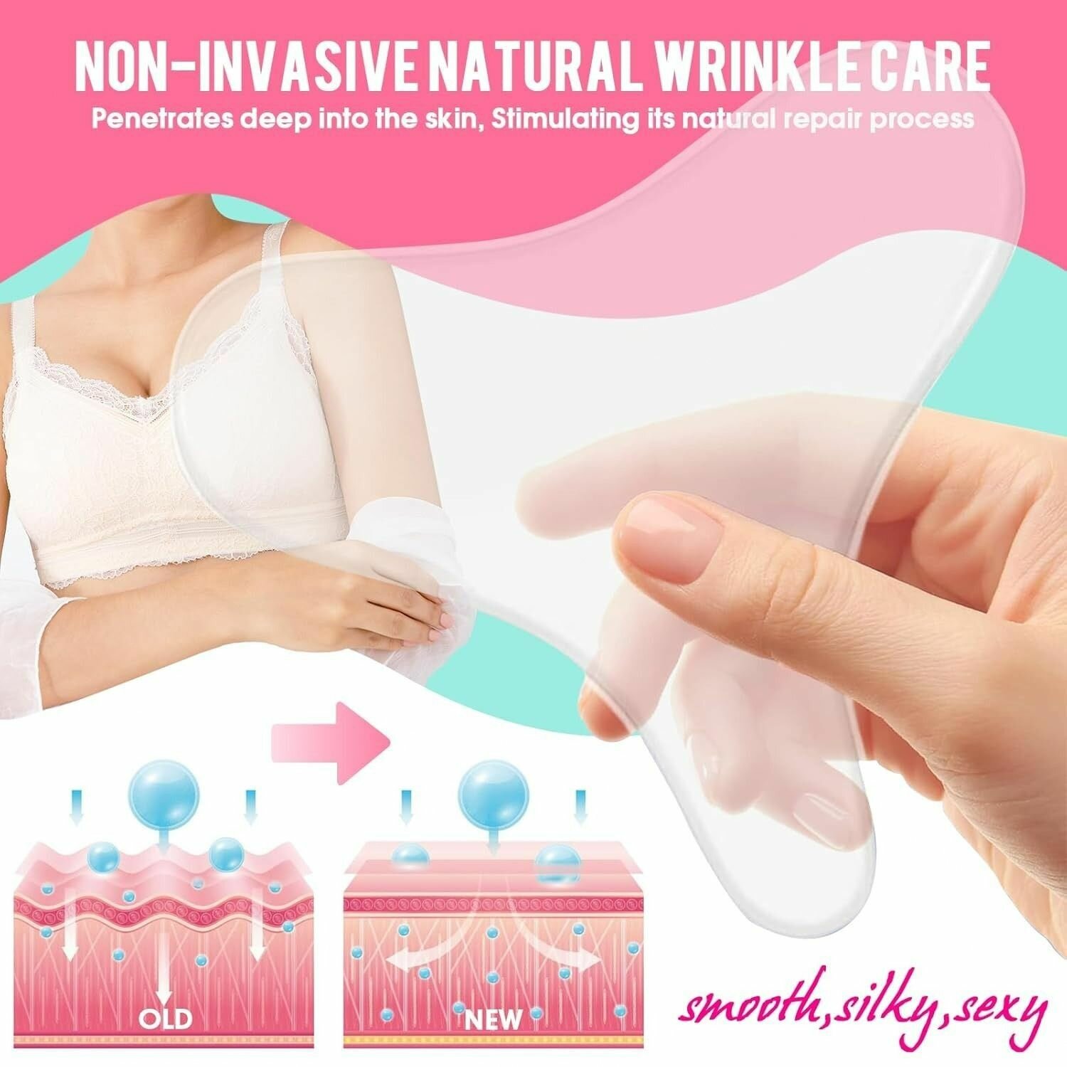 Эксклюзивные пластыри 2 шт для коррекции зоны декольте во время сна