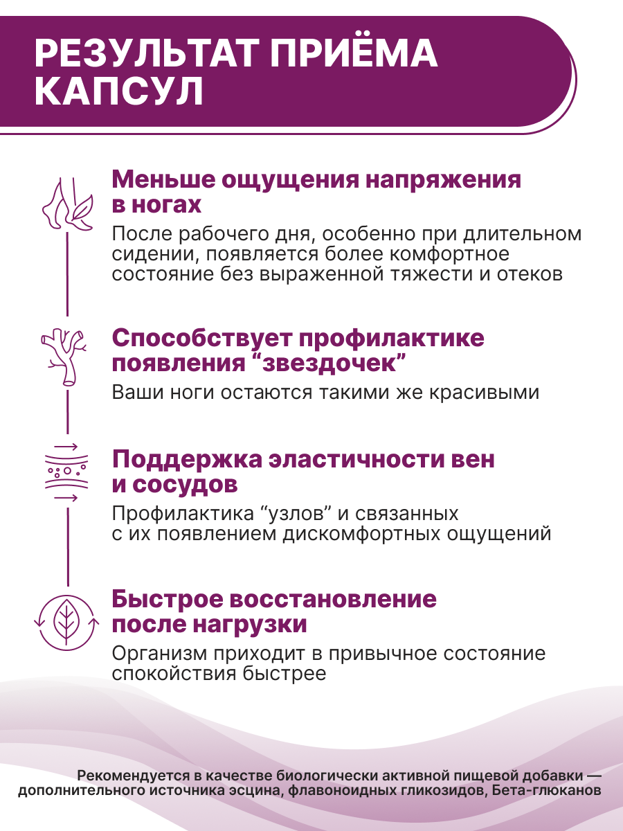 Биологически Активная Добавка "Для вен и сосудов", 60 шт, капсулы, Алтай — фото 1