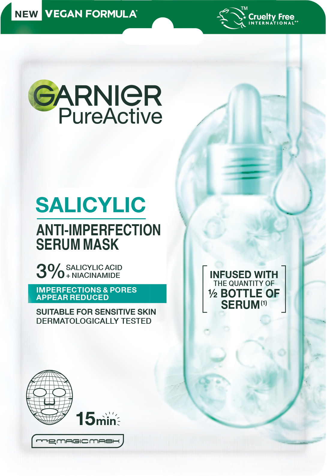 Garnier Тканевая маска для лица против несовершенств SALICYLIC