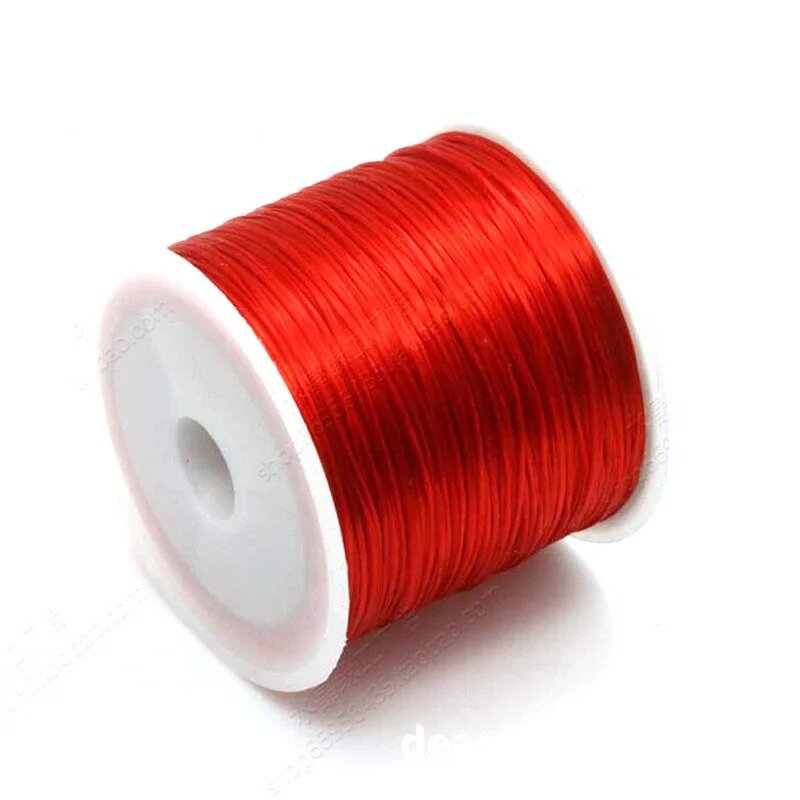 50 метров 0,8 мм эластичная нить круглая кристаллическая линия нейлоновая резина Красный, Red