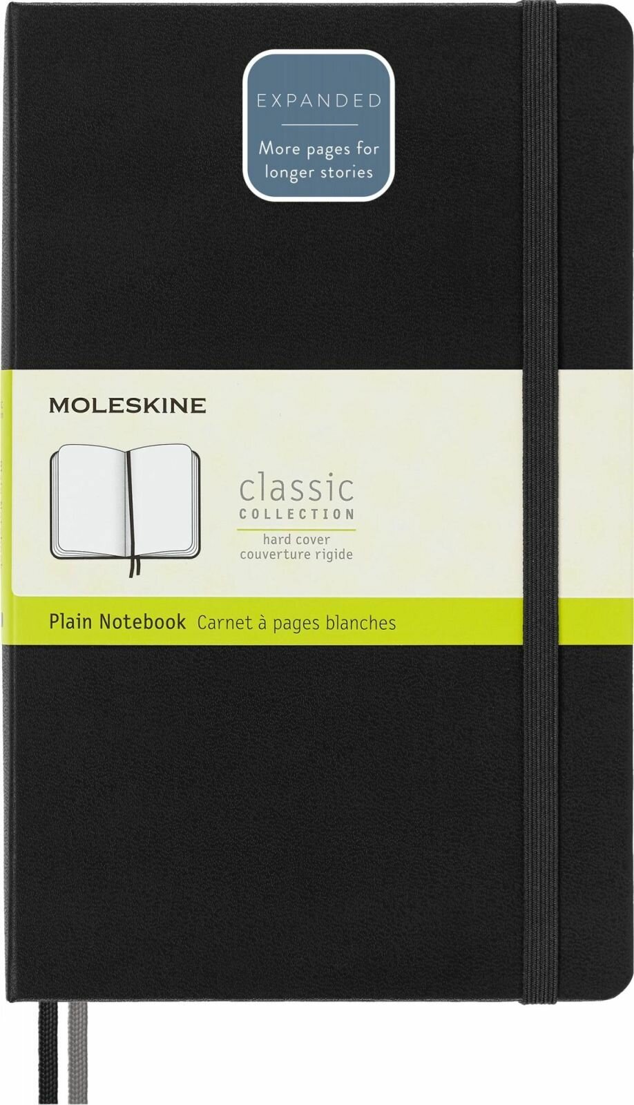 Блокнот Moleskine Classic eхpanded Large 130х210 мм, 400 стр, нелинованный твердая обложка черная (QP062EXP)