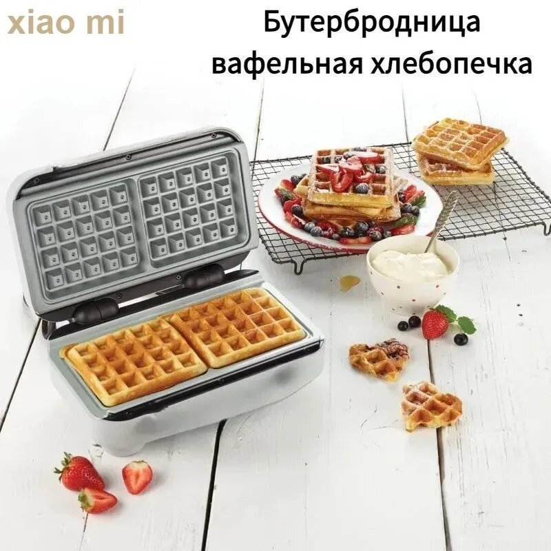 Вафельница с керамическим покрытием двойная DuraCeramic 850 Вт, разноцветный