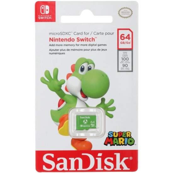 Карта памяти Sandisk micro SDXC 64Gb Nintendo Switch UHS-I U3 (100/90 MB/s)
